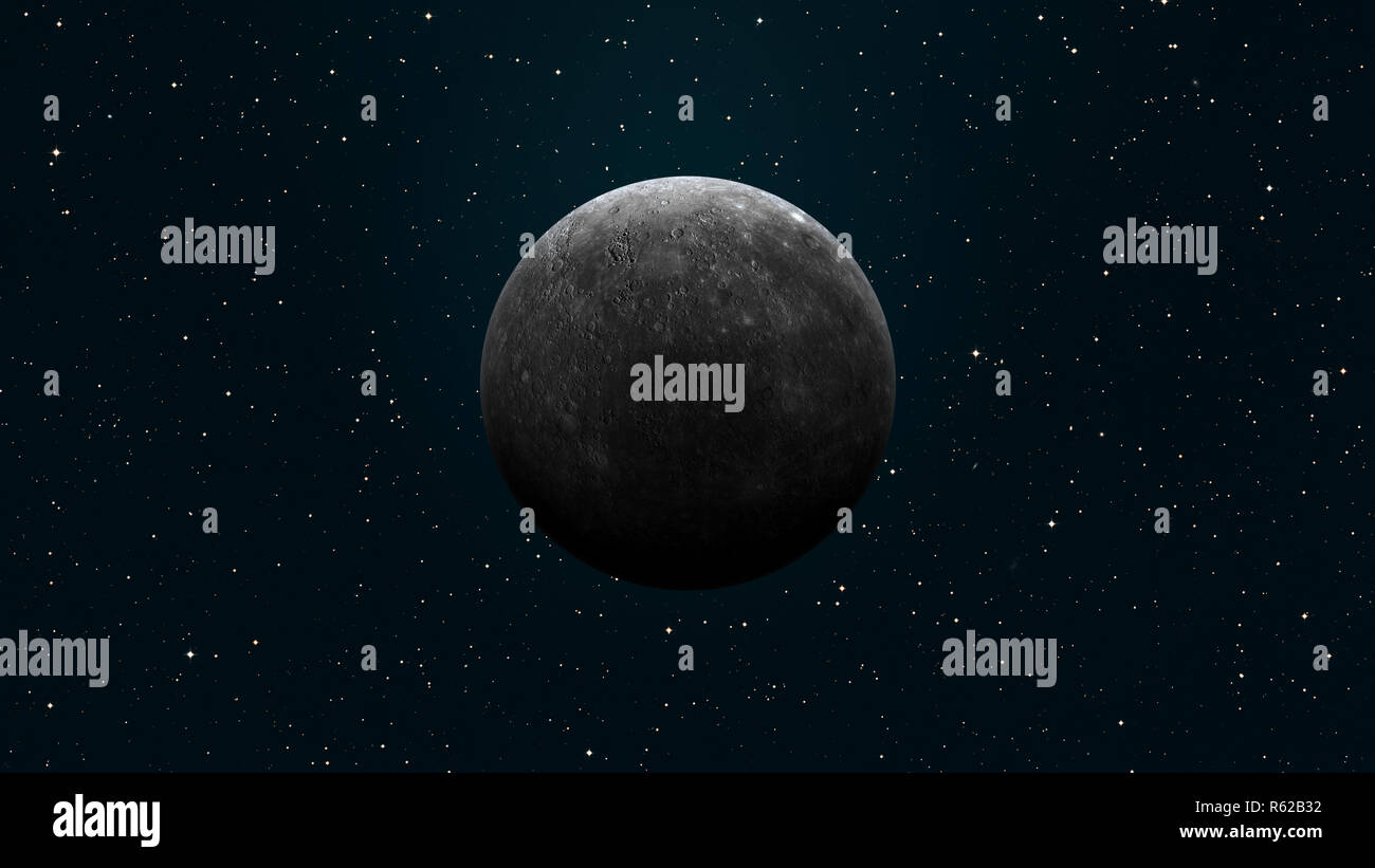 Planet Mercury. Outer space background Stock Photo - Alamy