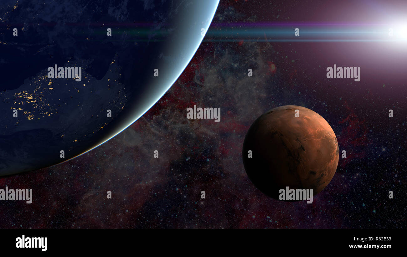 Solar System - Mars. Science background Stock Photo - Alamy