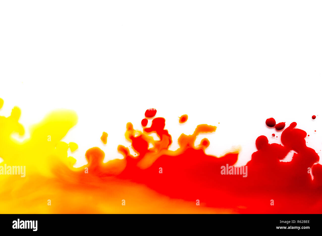 a spot of red paint on a white background. stain and spray Stock Photo ...