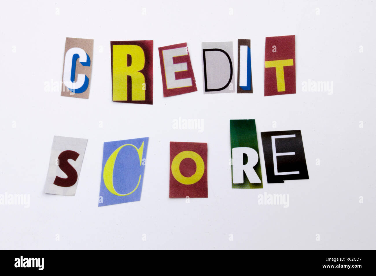 A word writing text showing concept of Credit Score made of different ...