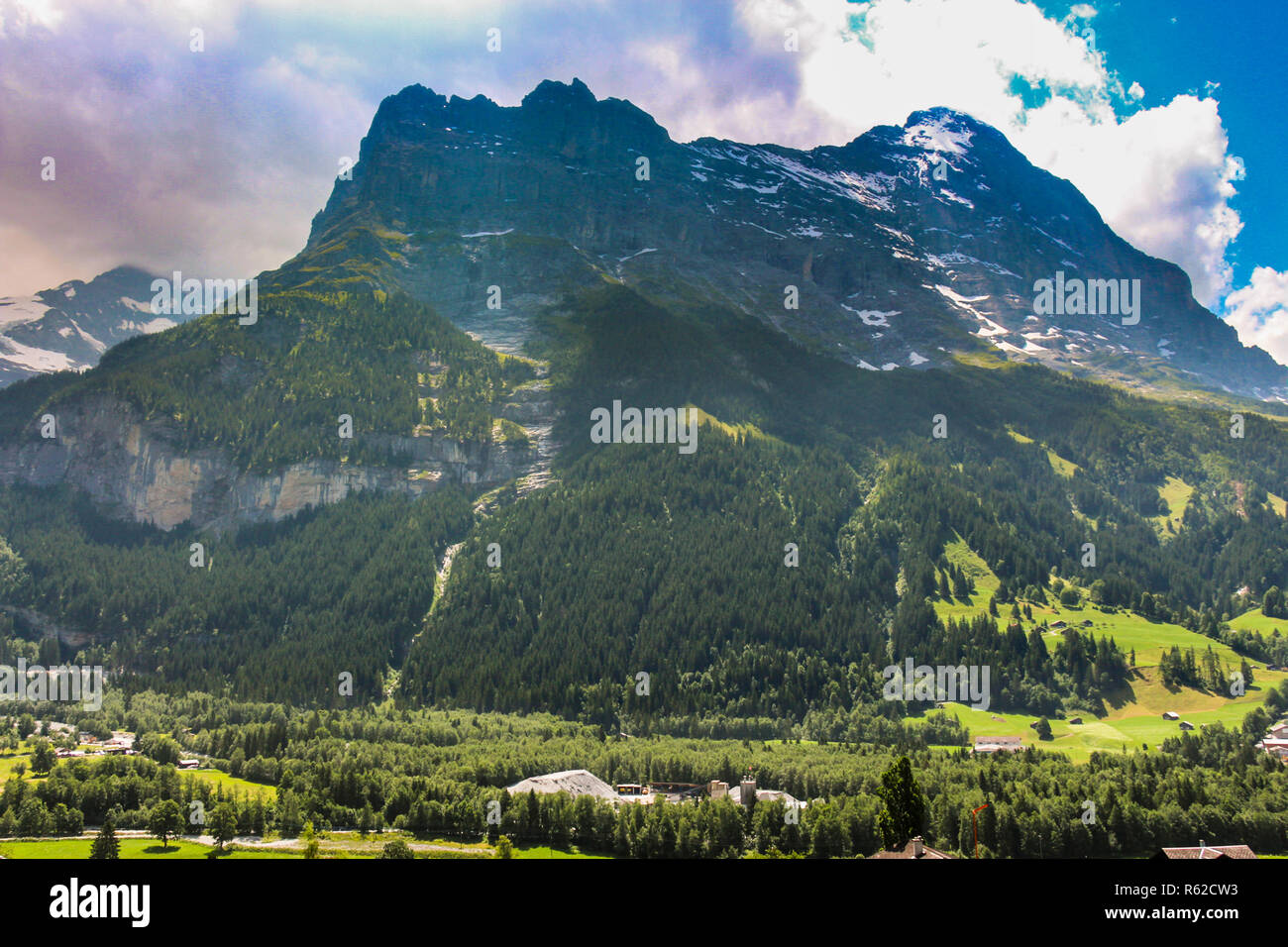 Valley of Grindelwald with Mattenberg view in the background Stock ...