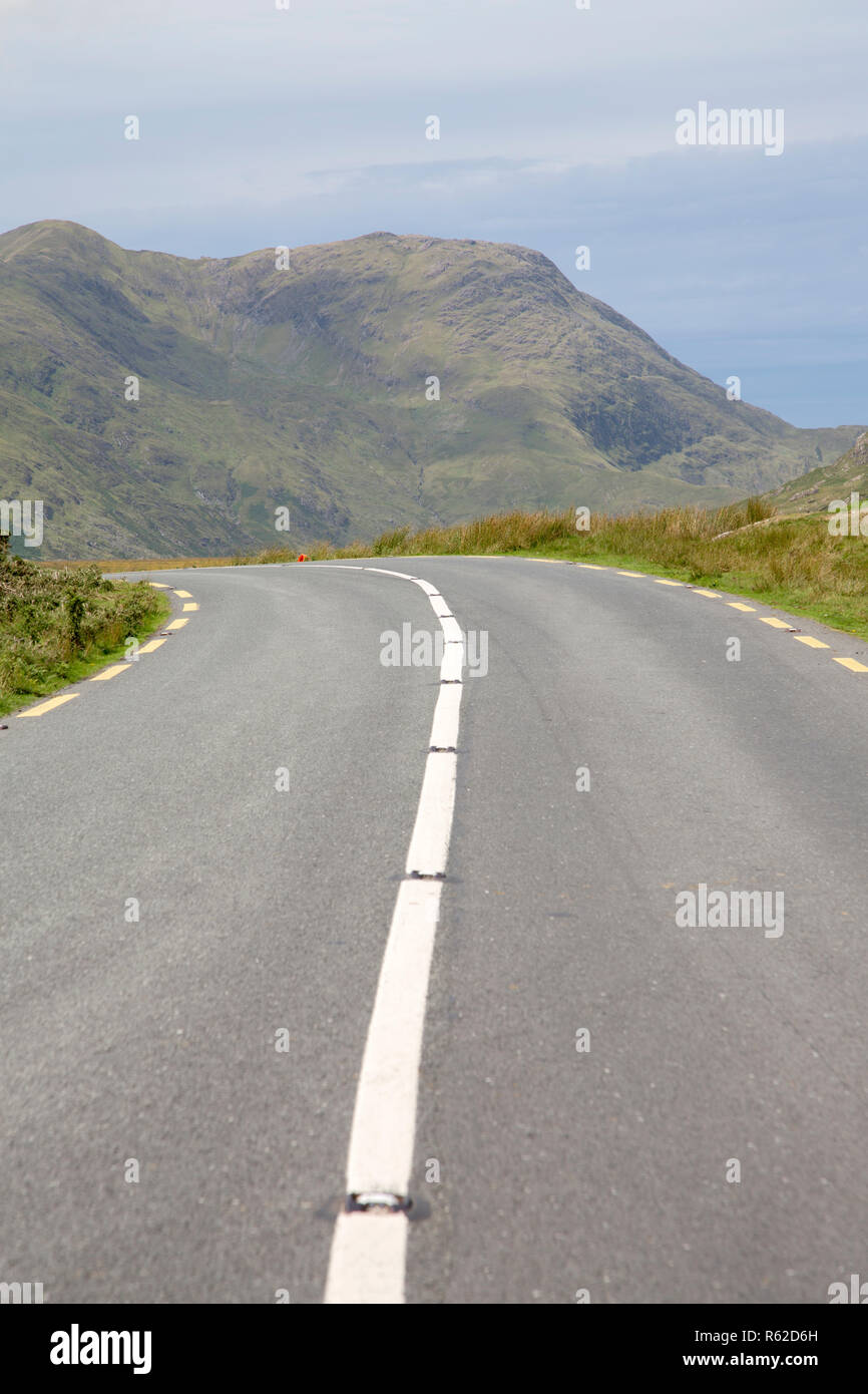 Open Road; Killary Fjord; Connemara National Park; Ireland Stock Photo ...