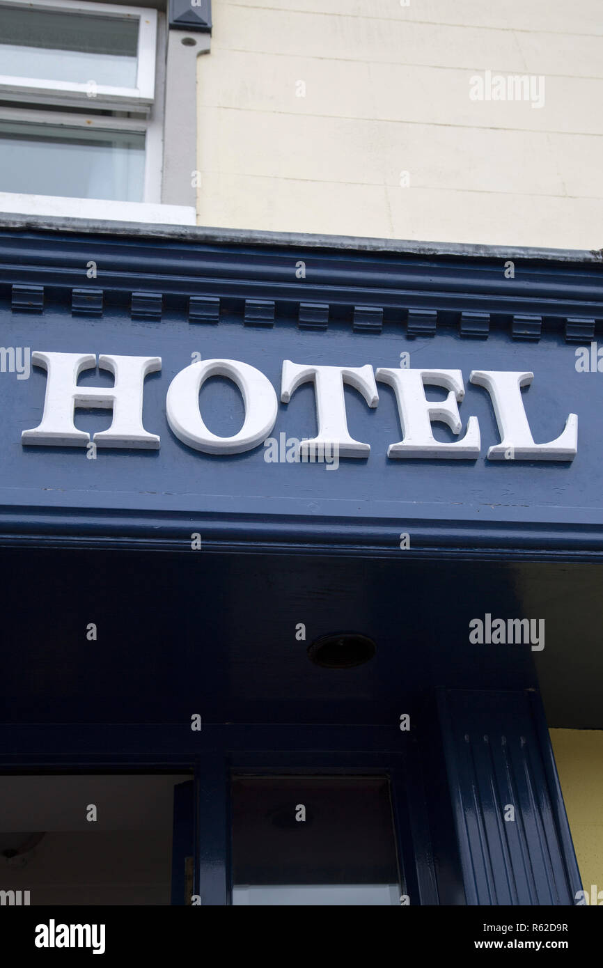 Hotel Sign on Building Wall Stock Photo - Alamy