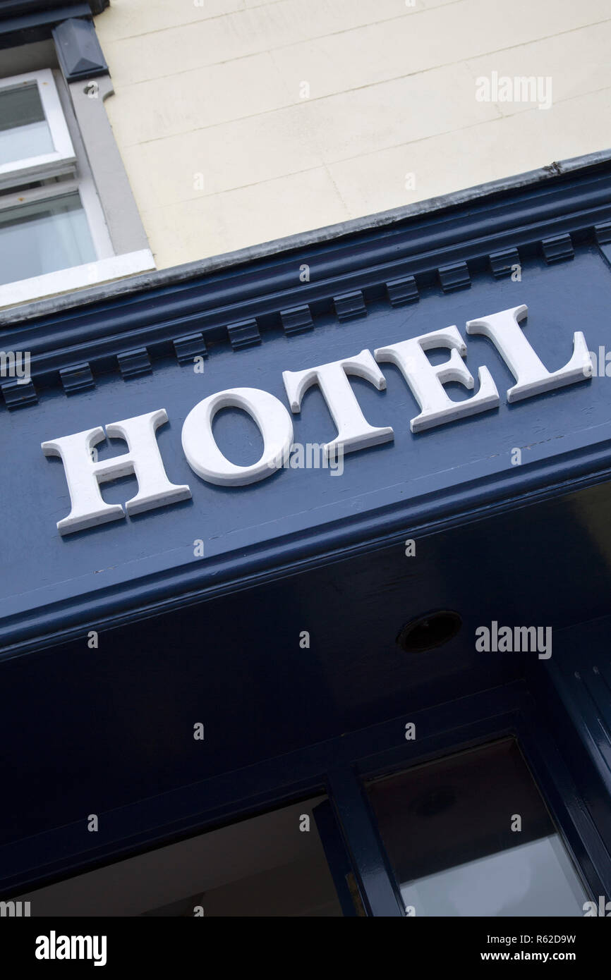 Hotel Sign on Building Wall Stock Photo - Alamy