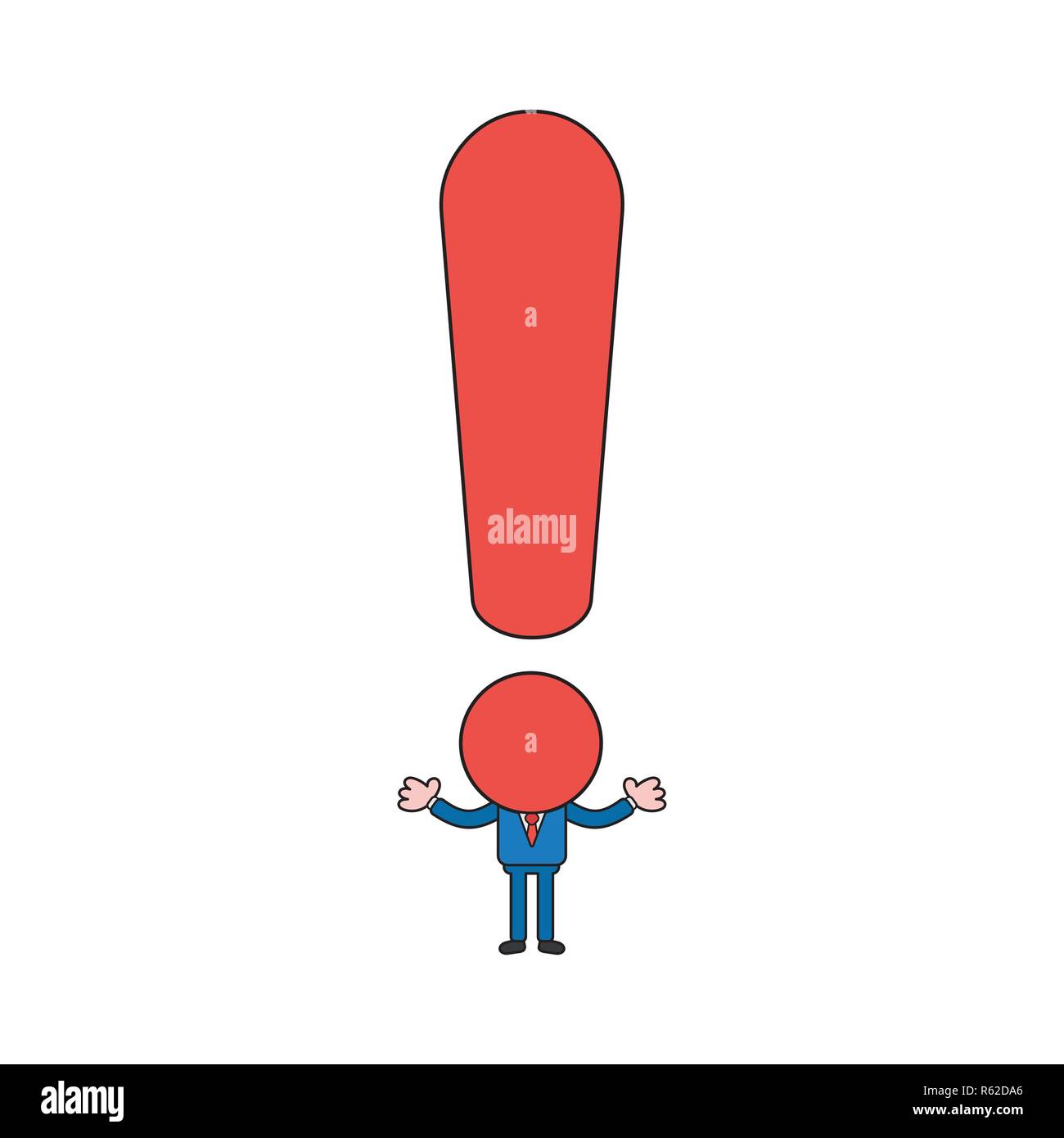 Vector illustration concept of businessman character with exclamation ...