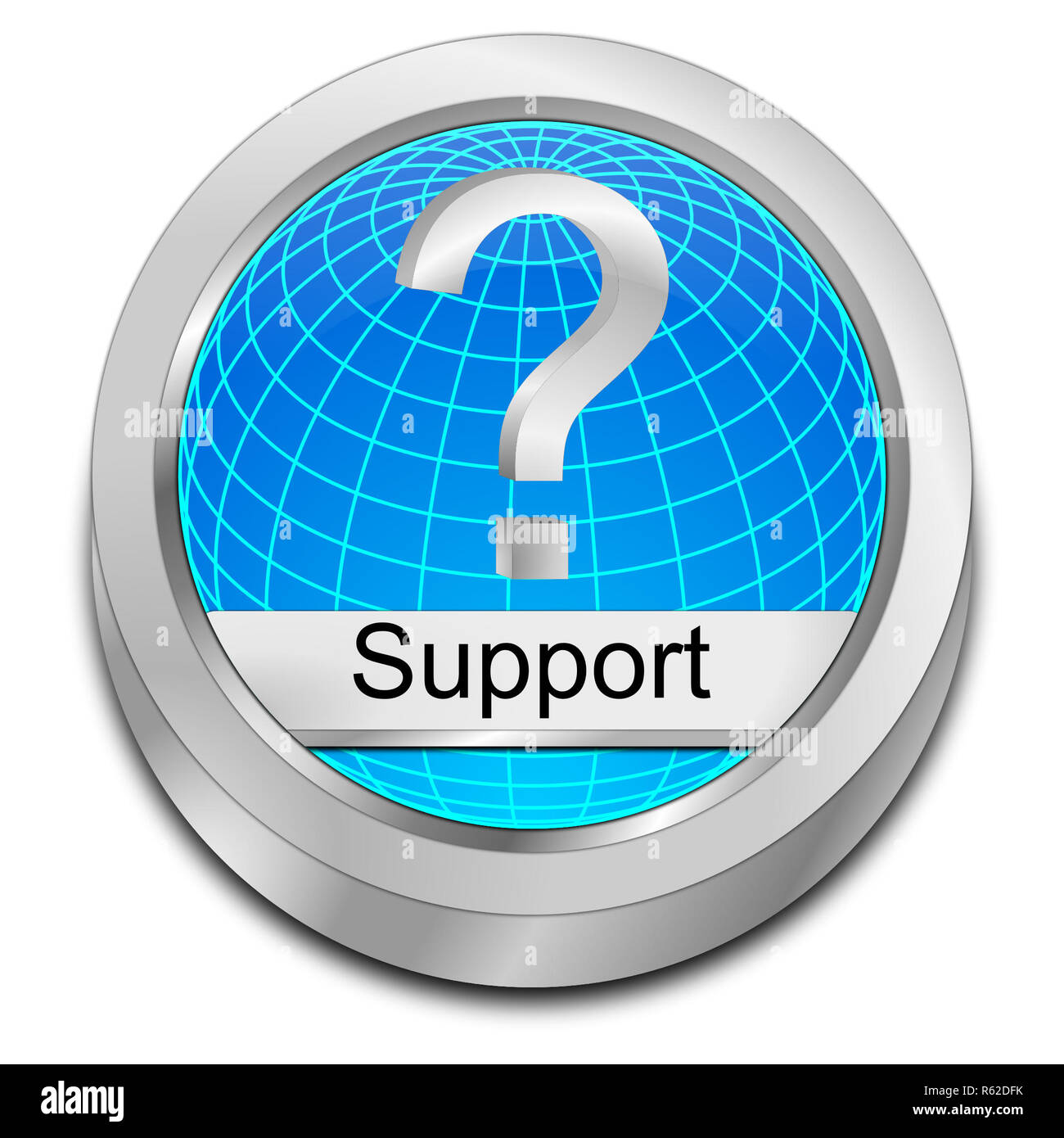 glossy blue Support Button - 3D illustration Stock Photo - Alamy