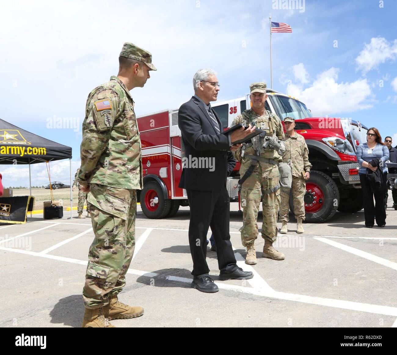 Phil Rico, Mayor of Trinidad, reads the Day of the Soldier of Piñon ...
