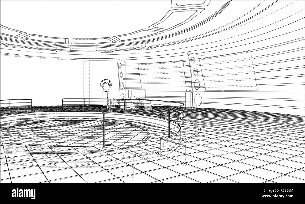 3D outline interior. 3d illustration Stock Photo - Alamy