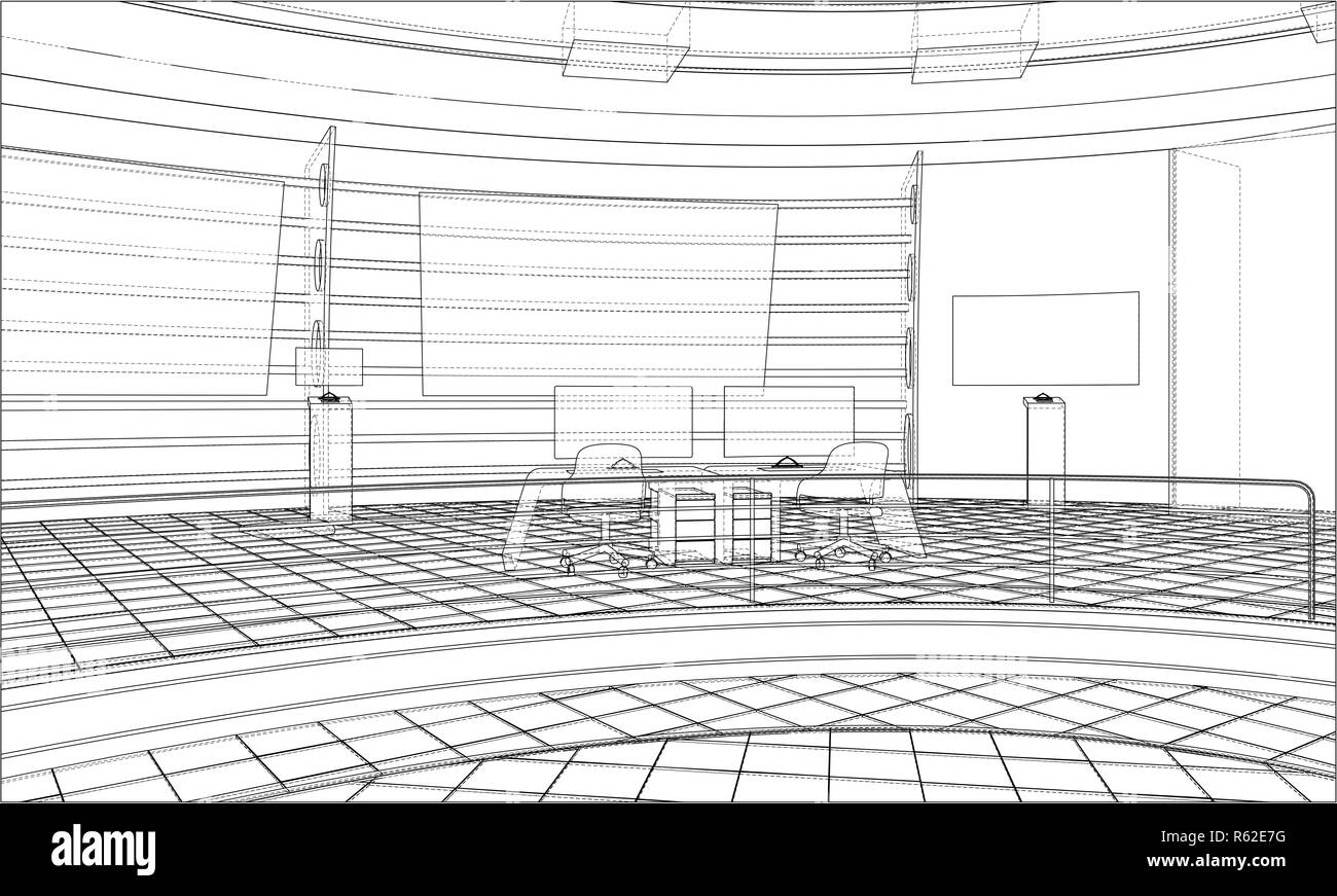 3D outline interior. 3d illustration Stock Photo - Alamy