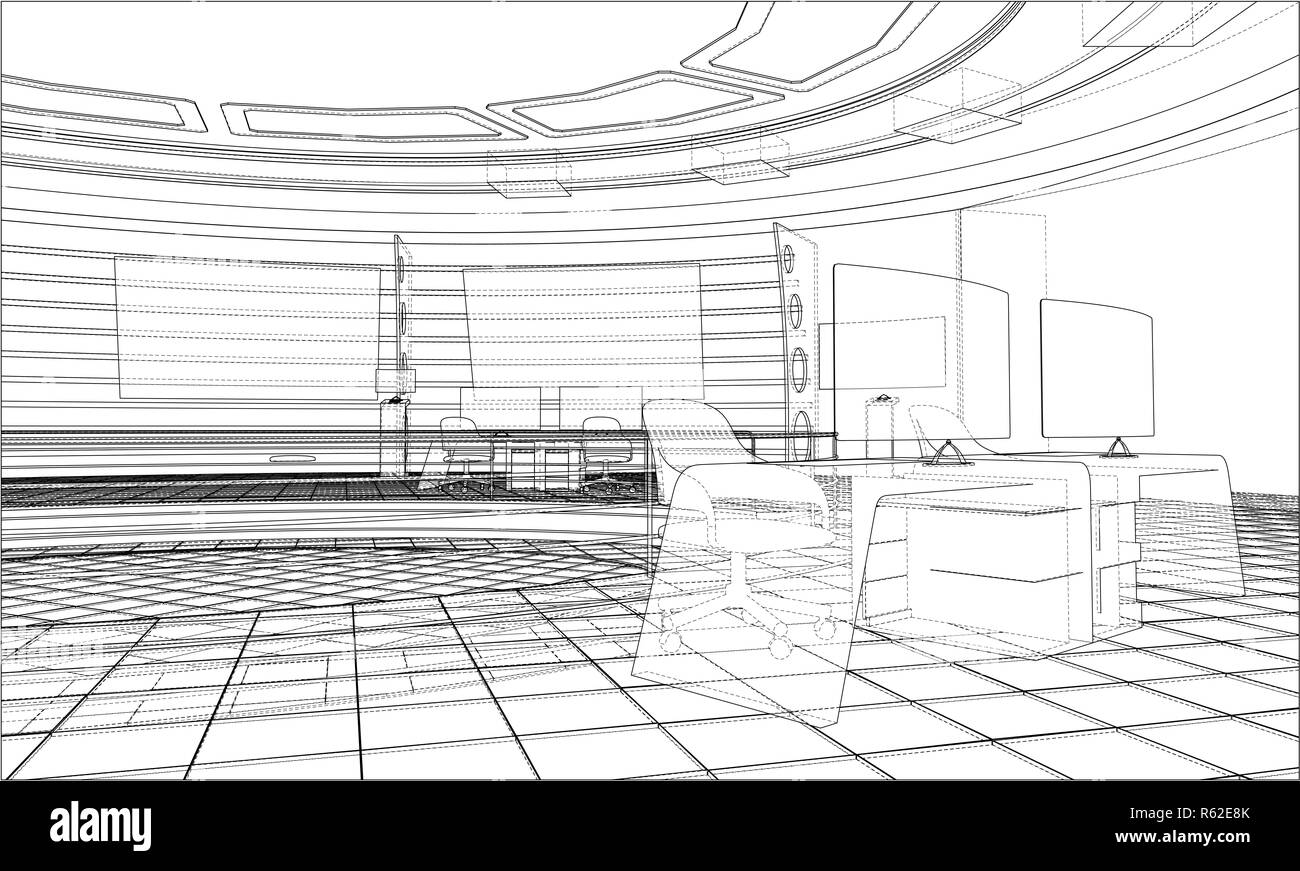 3D outline interior. 3d illustration Stock Photo - Alamy