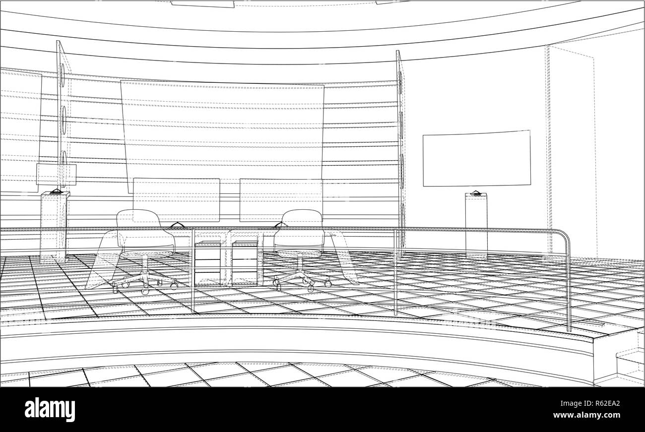 3D outline interior. 3d illustration Stock Photo - Alamy