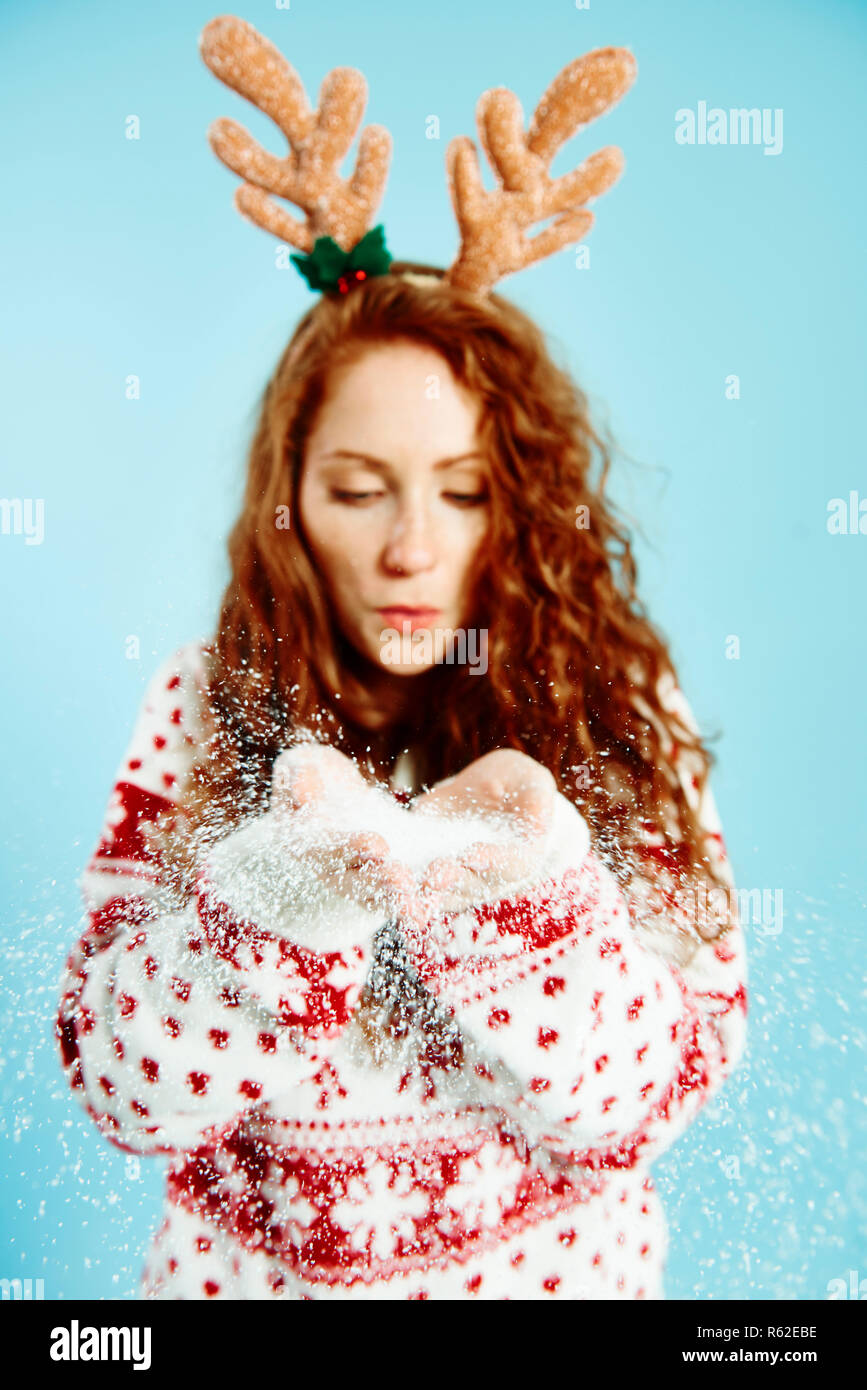 Fake snow blowing hi-res stock photography and images - Alamy