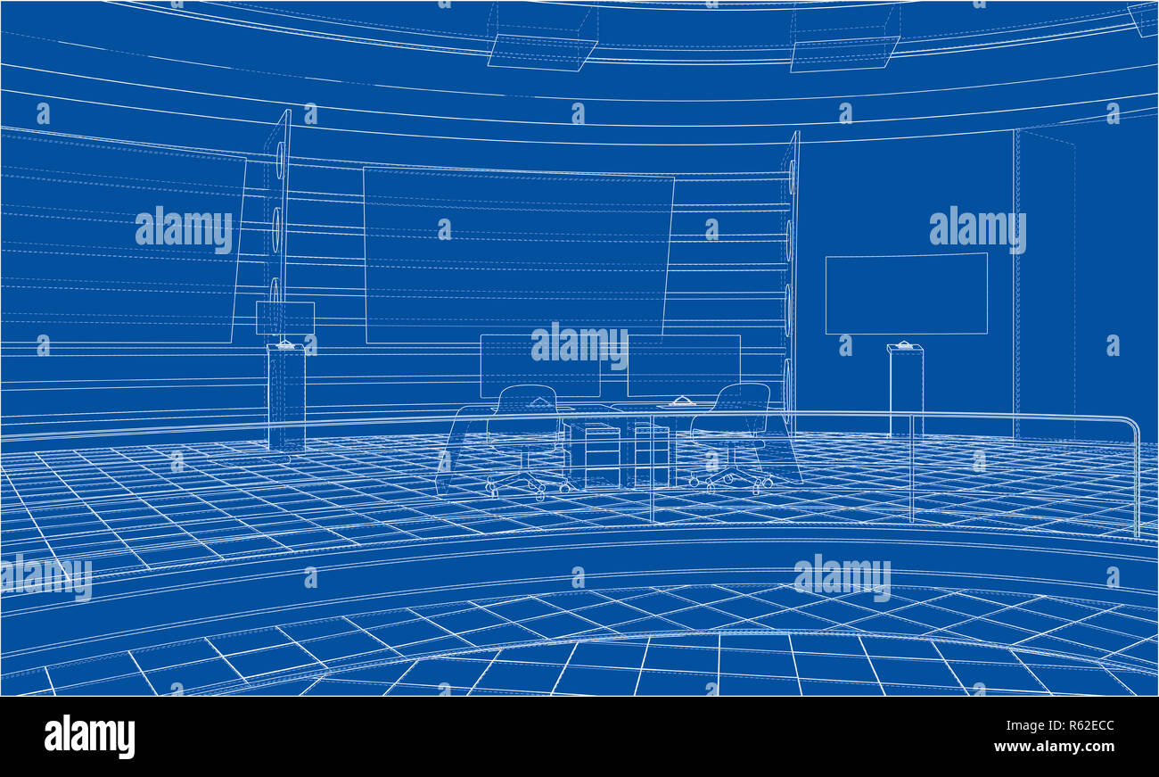 3D outline interior. 3d illustration Stock Photo - Alamy