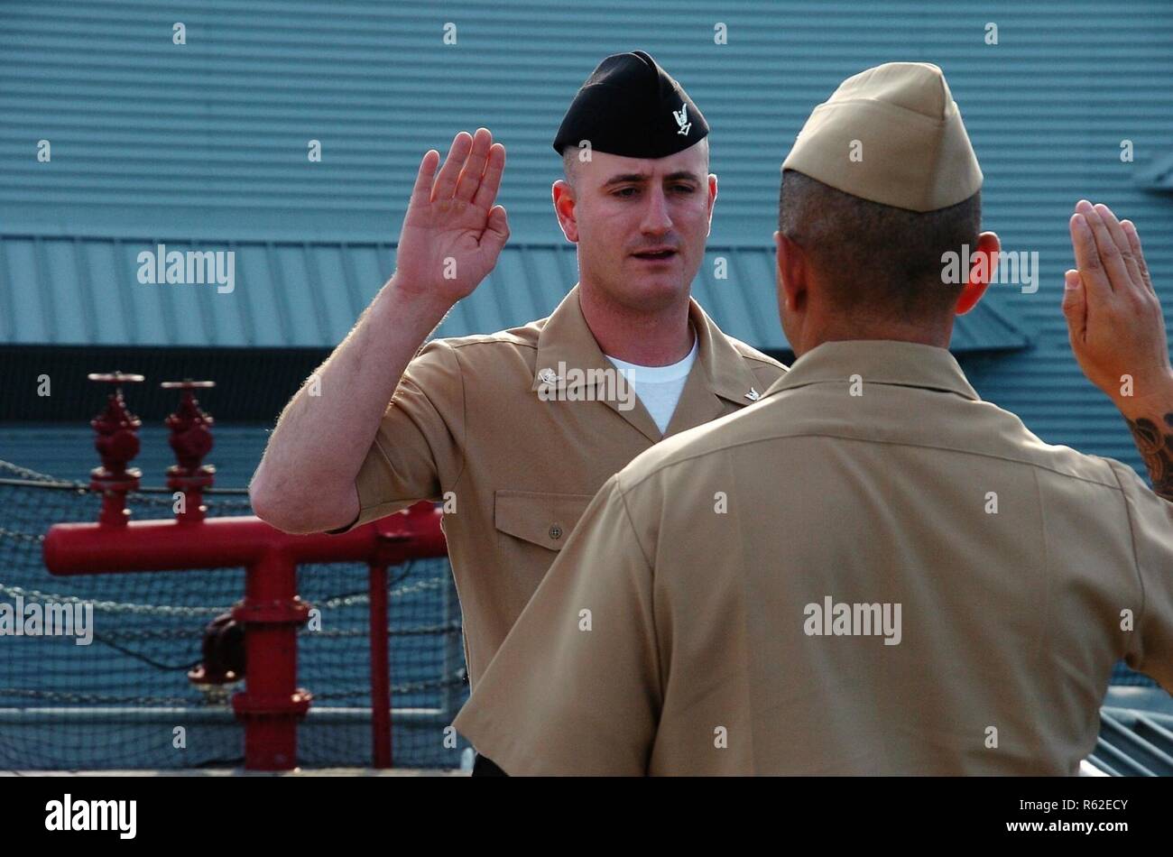 The Hampton Roads Naval Museum hosted a re-enlistment aboard the USS ...