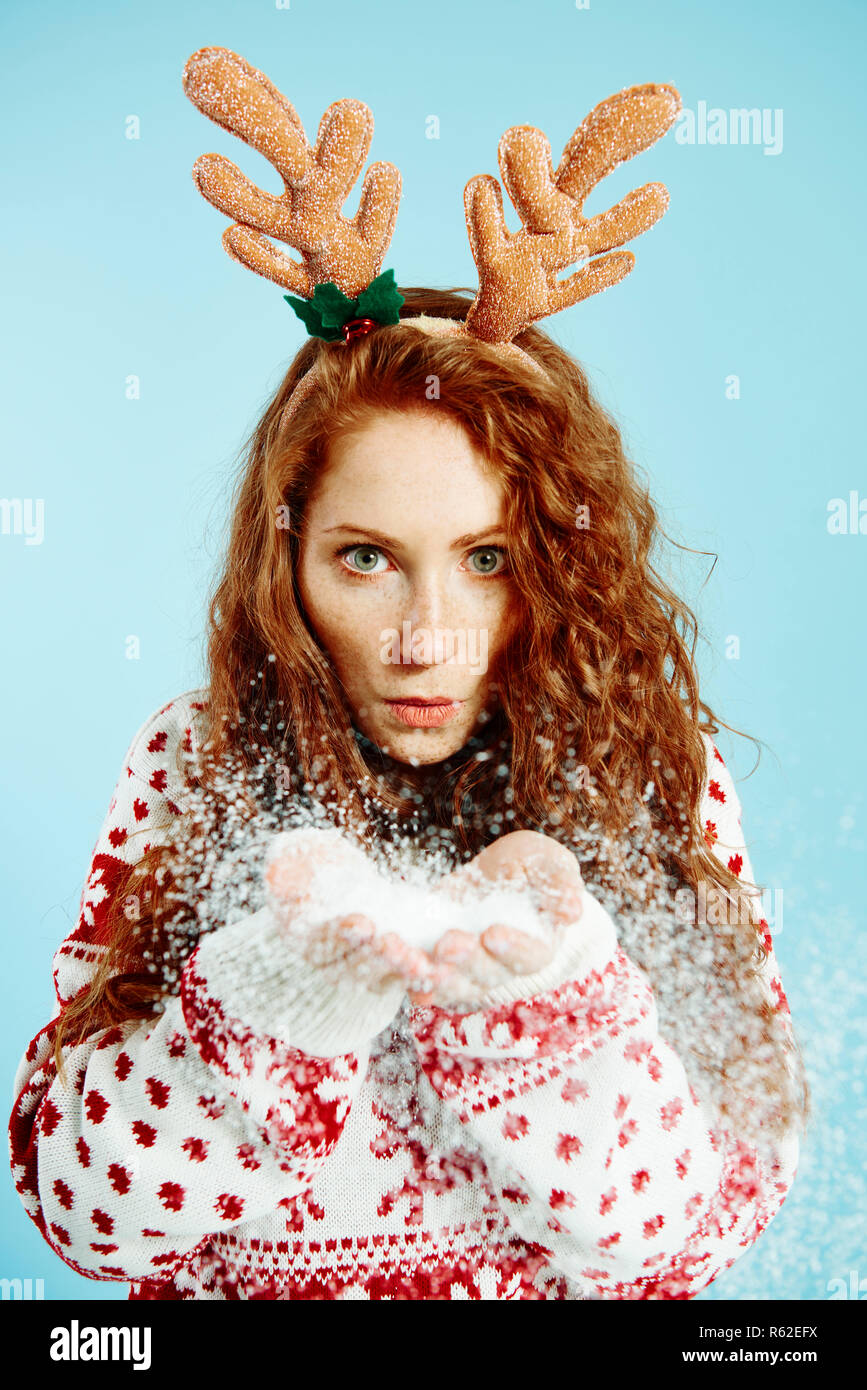 Fake snow blowing hi-res stock photography and images - Alamy