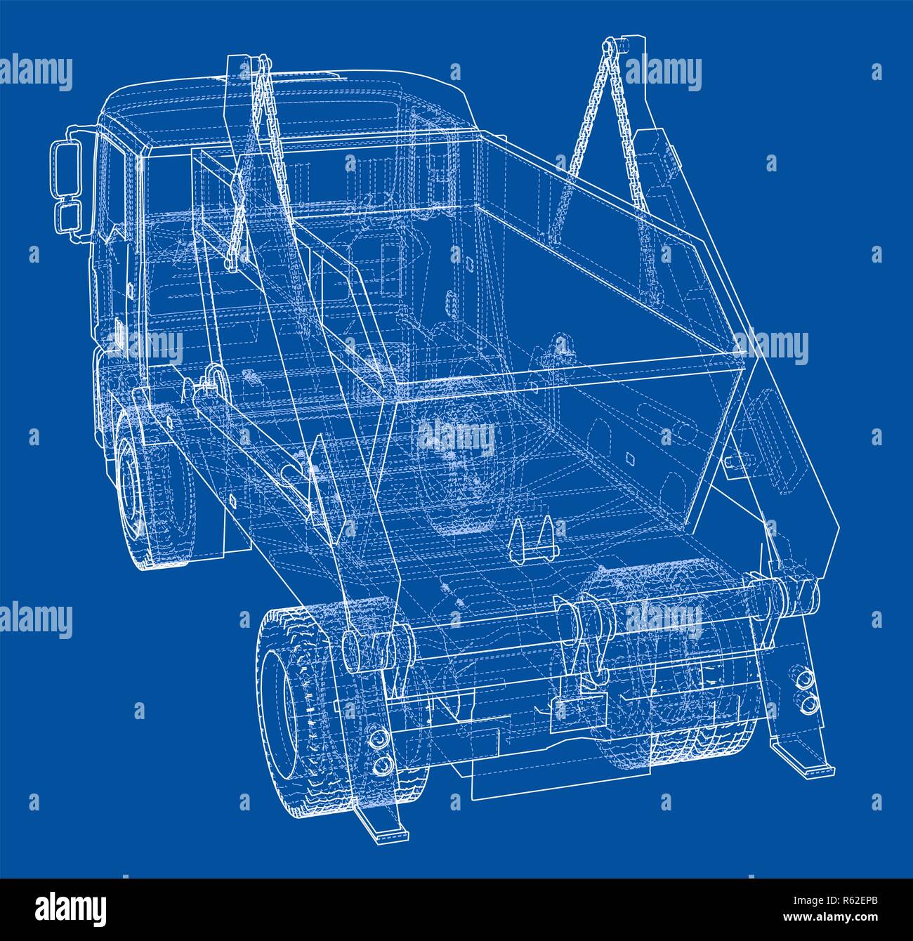 Garbage truck concept. 3d illustration Stock Photo - Alamy