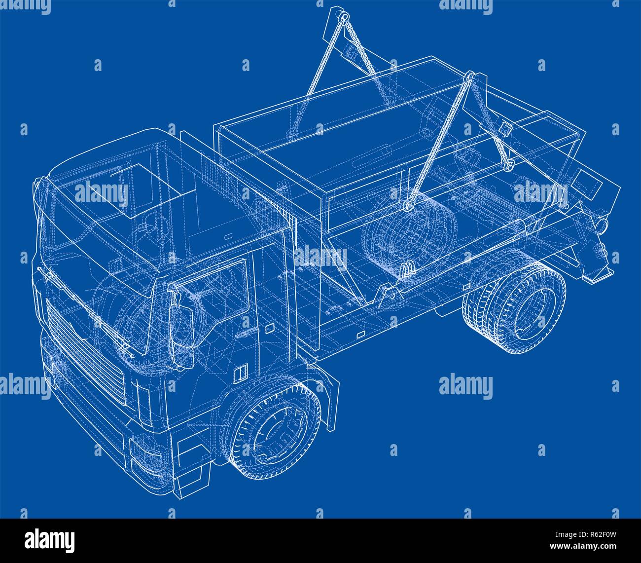 Garbage truck concept. 3d illustration Stock Photo - Alamy