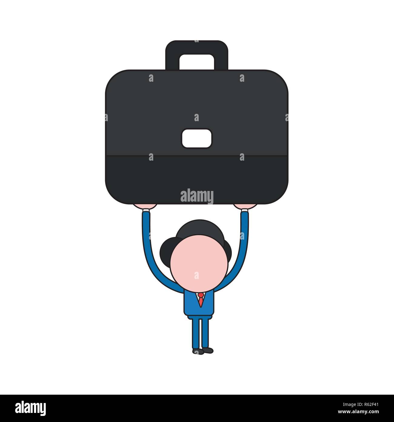Vector illustration concept of businessman character holding up ...