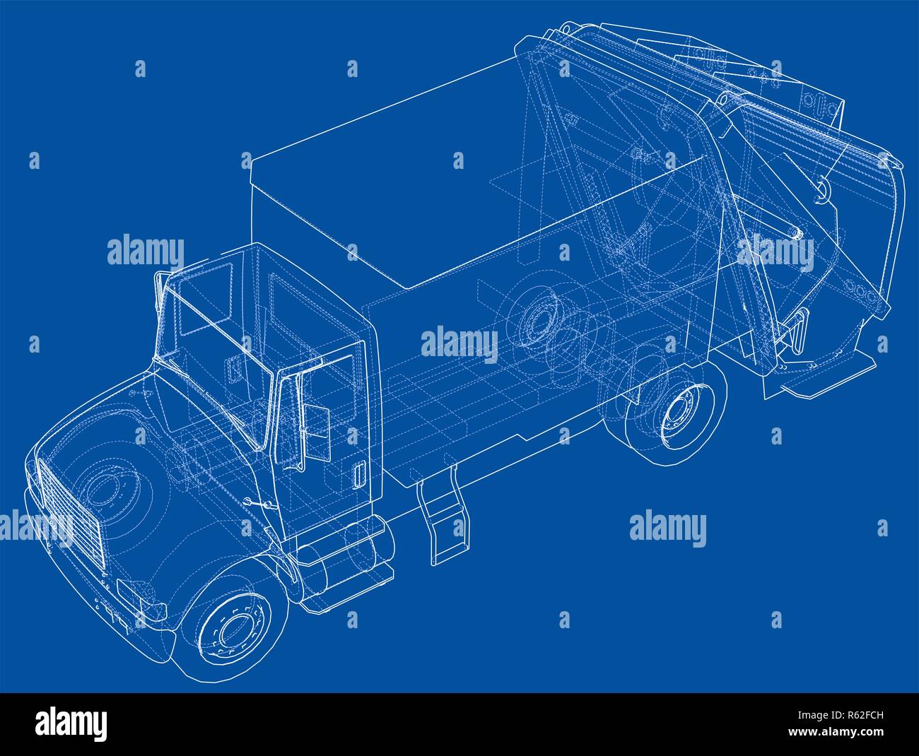 Garbage truck concept. 3d illustration Stock Photo - Alamy