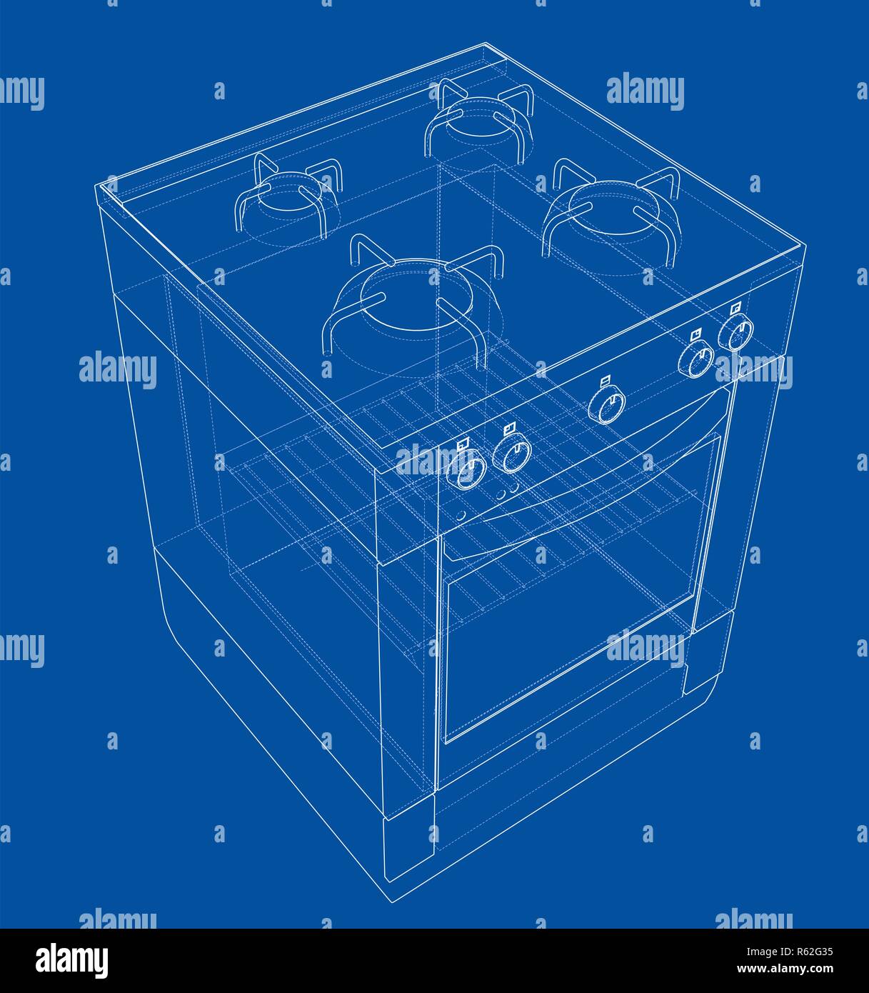 Gas stove concept. 3d illustration Stock Photo - Alamy