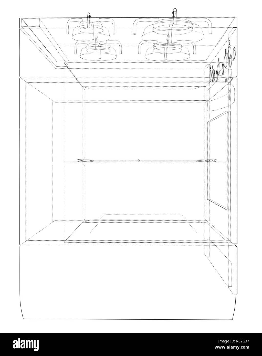 Gas stove concept. 3d illustration Stock Photo - Alamy