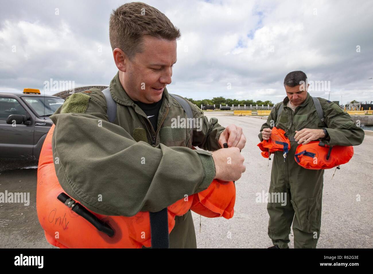 U.S. Air Force Maj. Kevin Shaffer, left, and Lt. Col. Rich Polhemus ...
