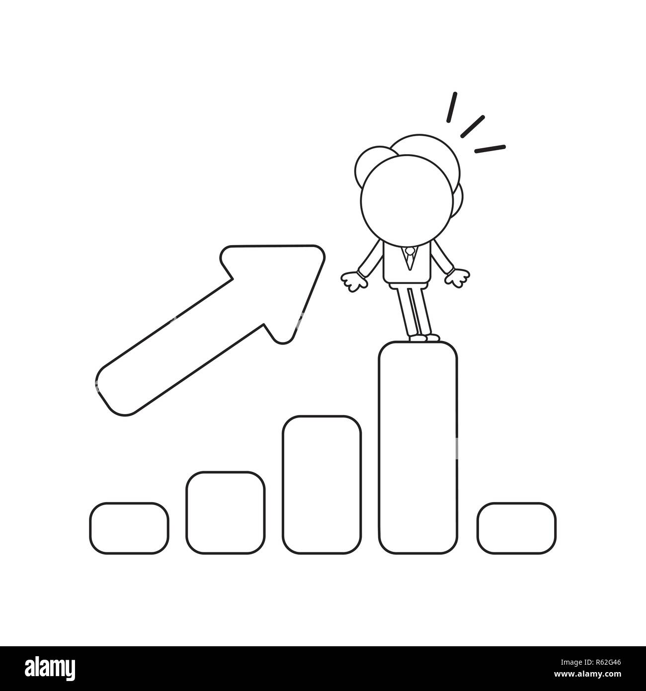 Vector illustration concept of businessman character standing on sales ...