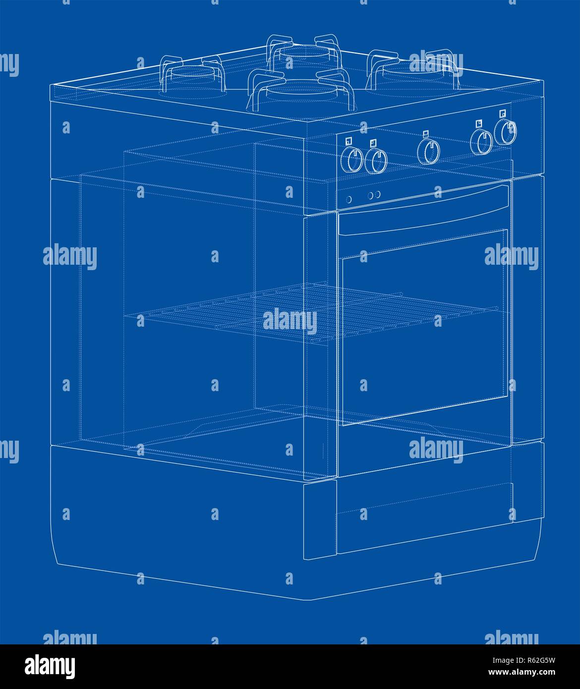 Gas stove concept. 3d illustration Stock Photo - Alamy