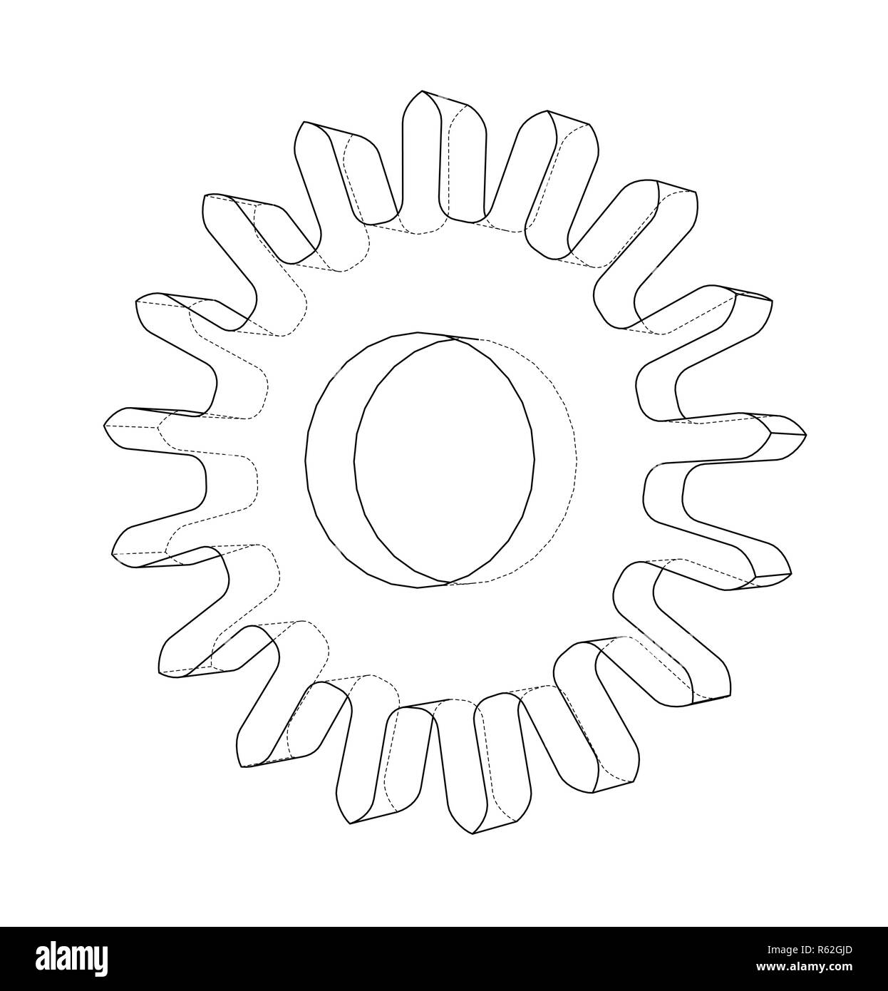 Gear wheel drawing hi-res stock photography and images - Alamy