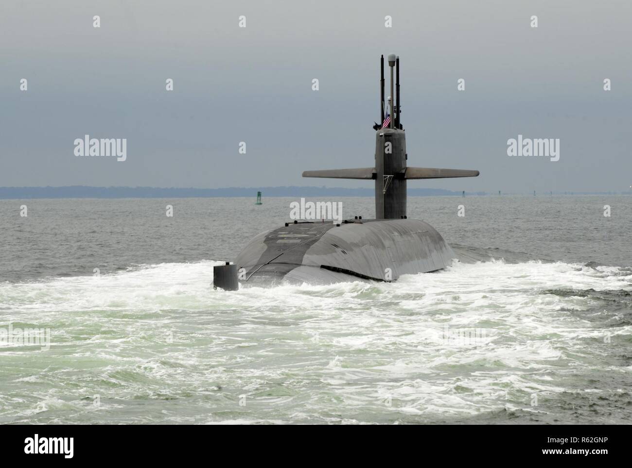 The Ohio-class ballistic-missile submarine USS Rhode Island (SSBN 740 ...