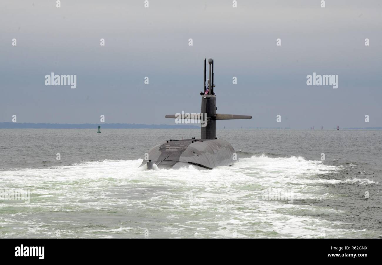 The Ohio-class ballistic-missile submarine USS Rhode Island (SSBN 740 ...