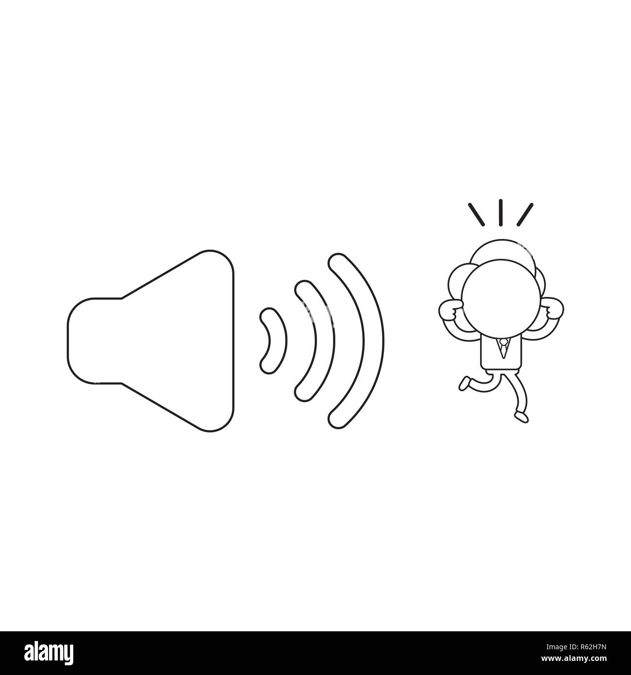 Vector illustration concept of businessman character closed ears and ...