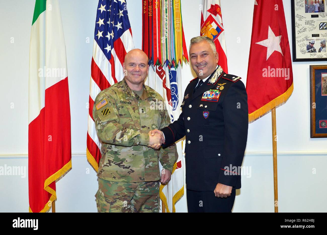 Maj. Gen. Roger L. Cloutier, the U.S. Army Africa commander, left, and ...