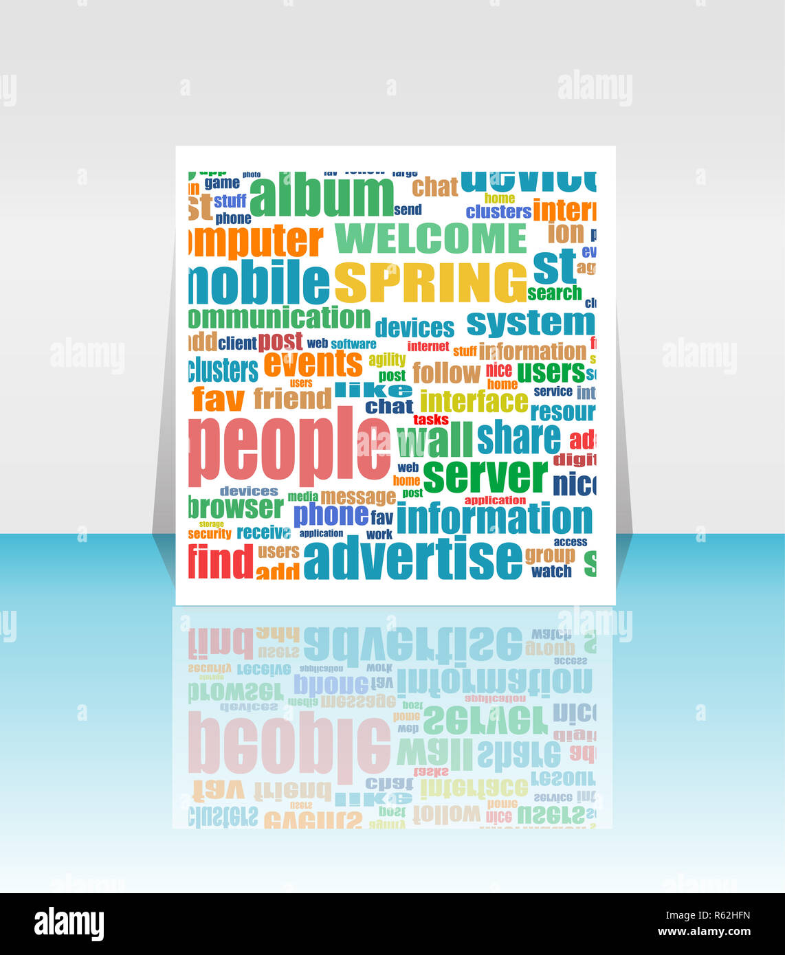 Welcome spring words on holiday card Stock Photo - Alamy