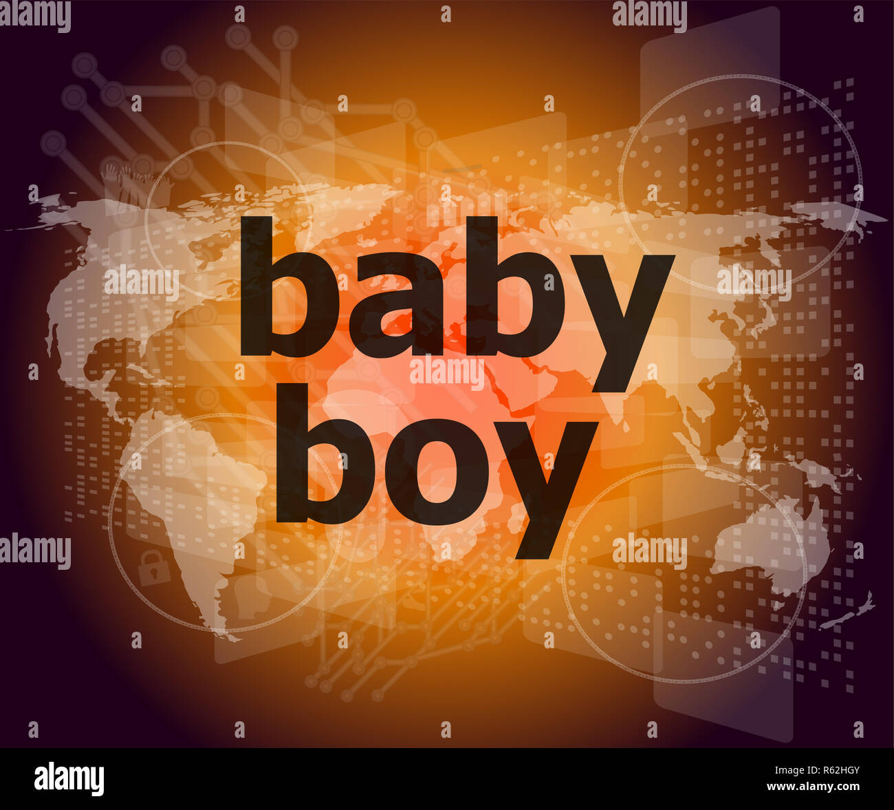 baby boy word on a virtual digital background Stock Photo - Alamy