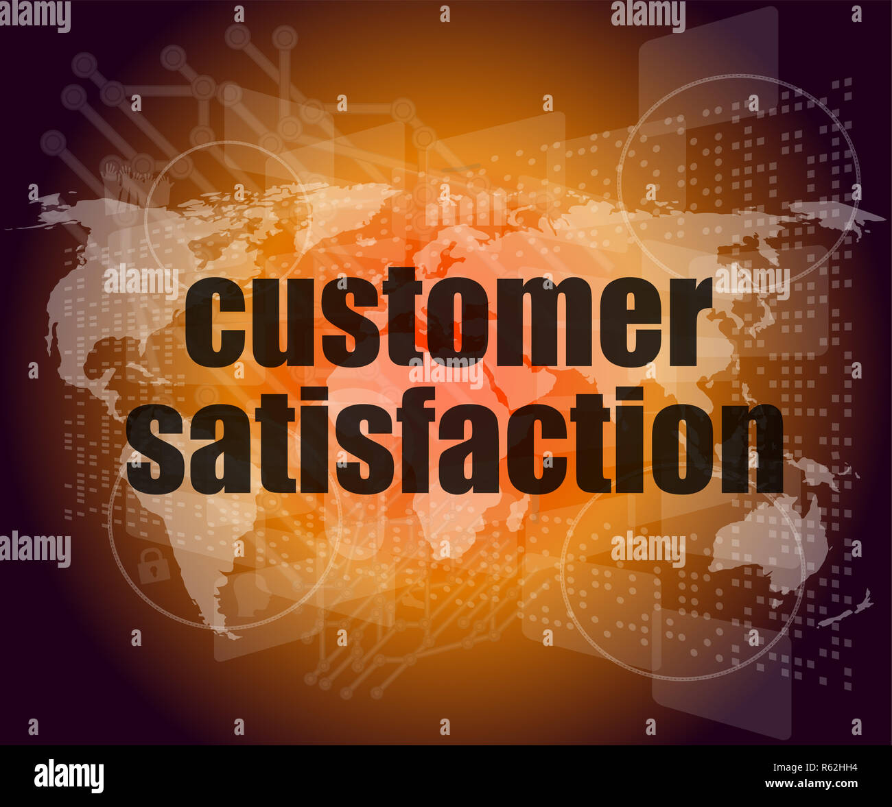 Marketing concept: words customer satisfaction on digital screen Stock ...