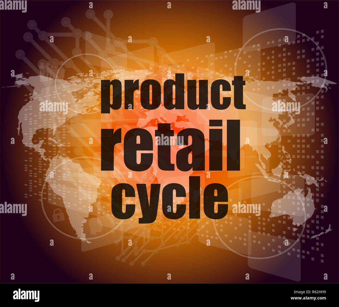 product retail cycle - digital touch screen interface Stock Photo - Alamy