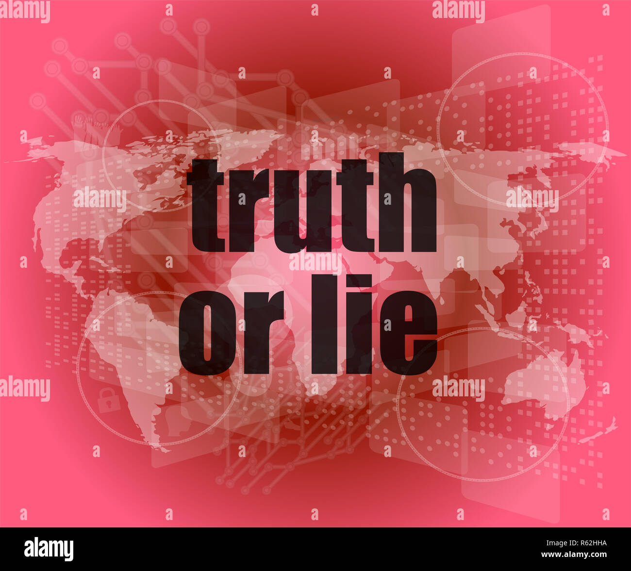truth or lie text on digital touch screen interface Stock Photo - Alamy