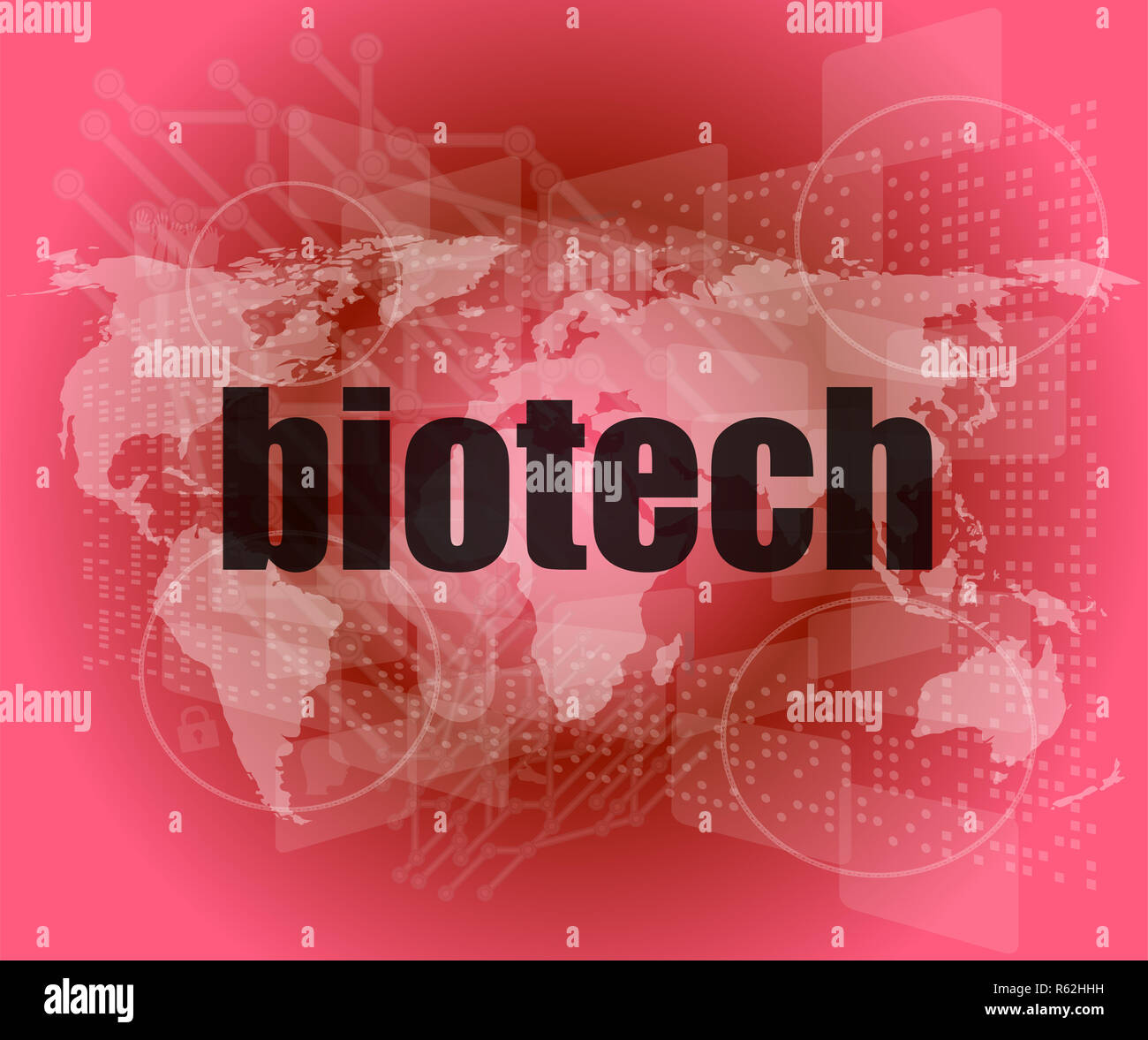 biotech words on digital touch screen interface Stock Photo - Alamy
