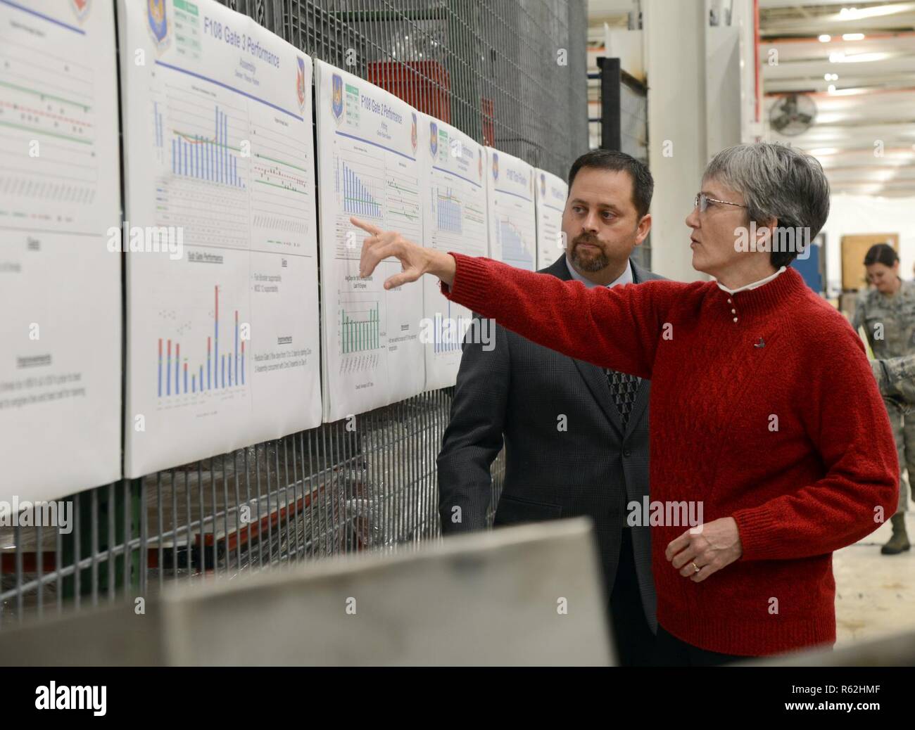Secretary of the Air Force Heather Wilson asks Blake Johnson, 546th ...