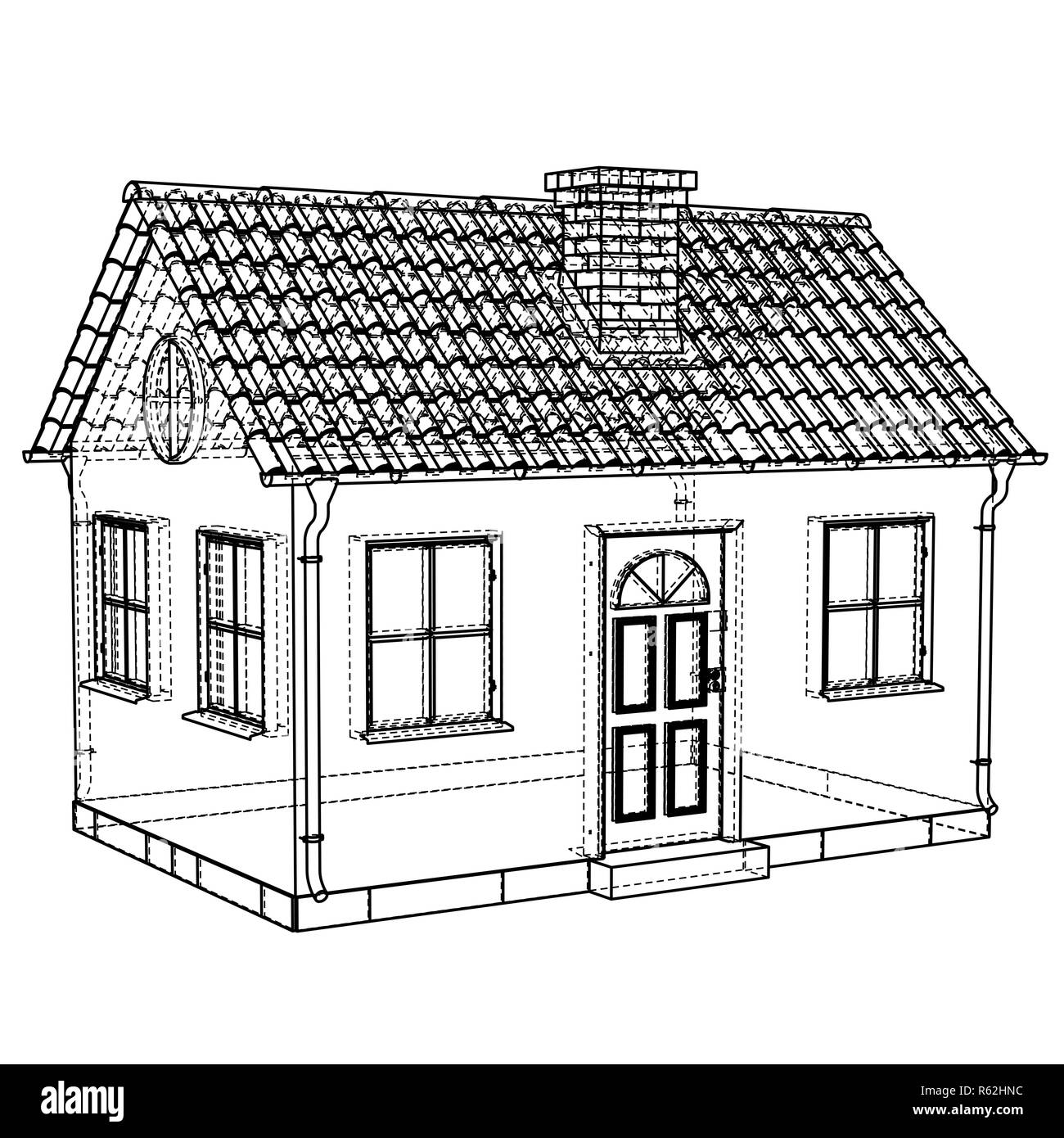 House sketch Black and White Stock Photos & Images - Alamy