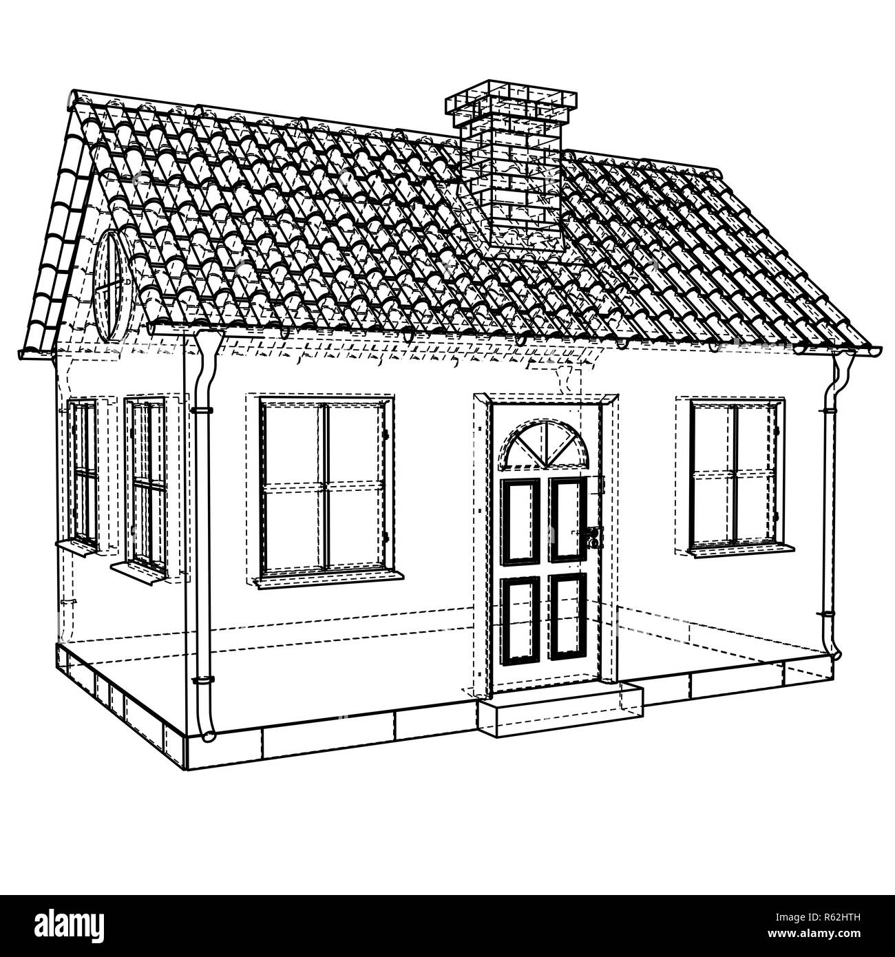 Private house sketch. 3d illustration Stock Photo - Alamy