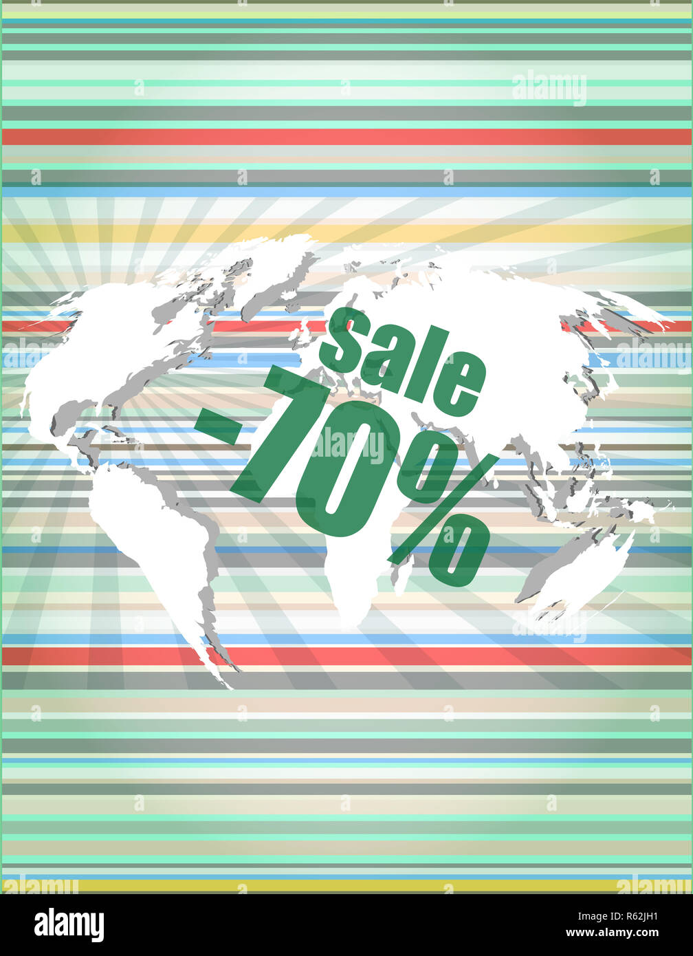 sale percentage on business digital touch screen Stock Photo - Alamy