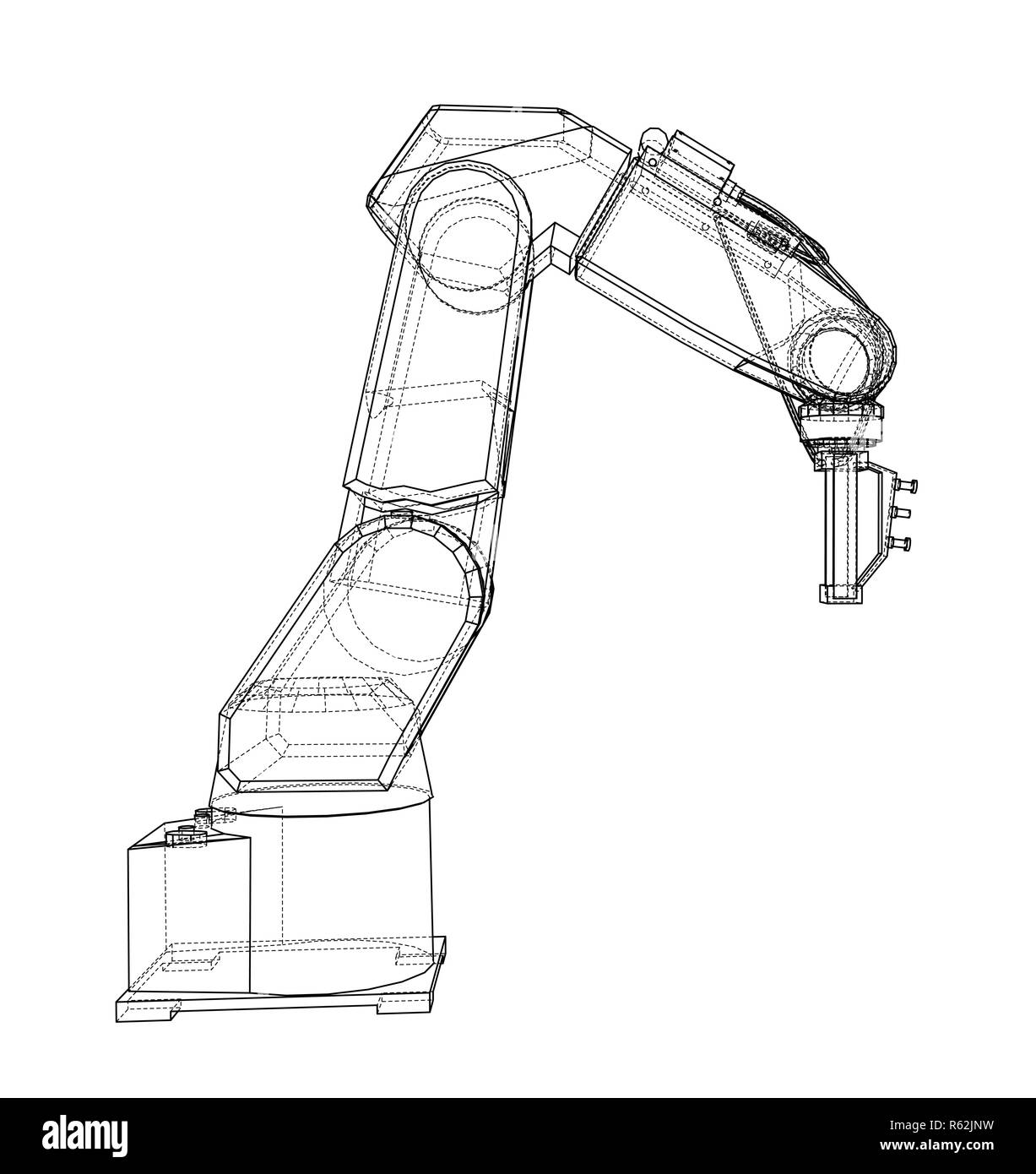 3D outline Robotic arm. 3d illustration Stock Photo - Alamy