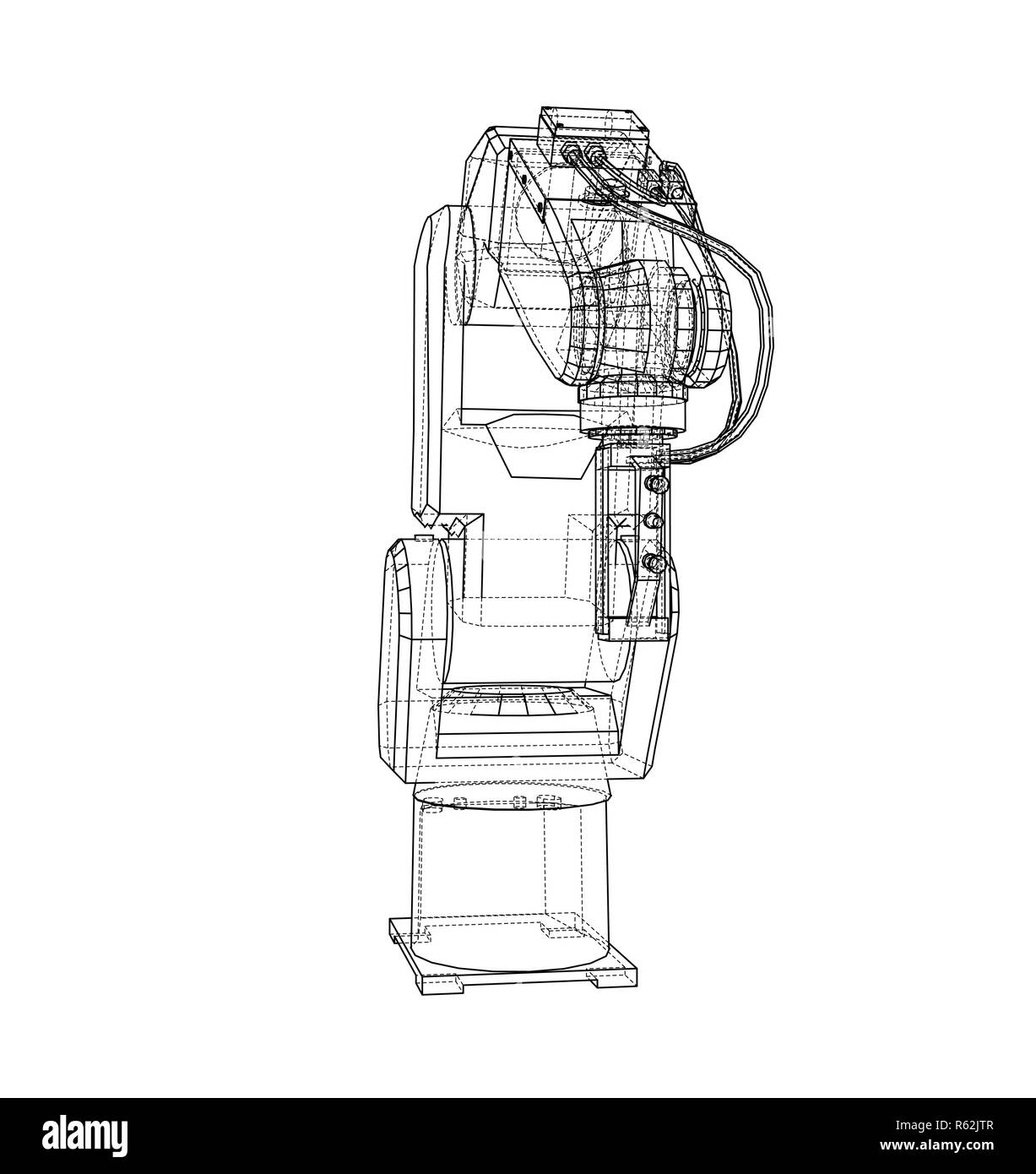 3D outline Robotic arm. 3d illustration Stock Photo - Alamy