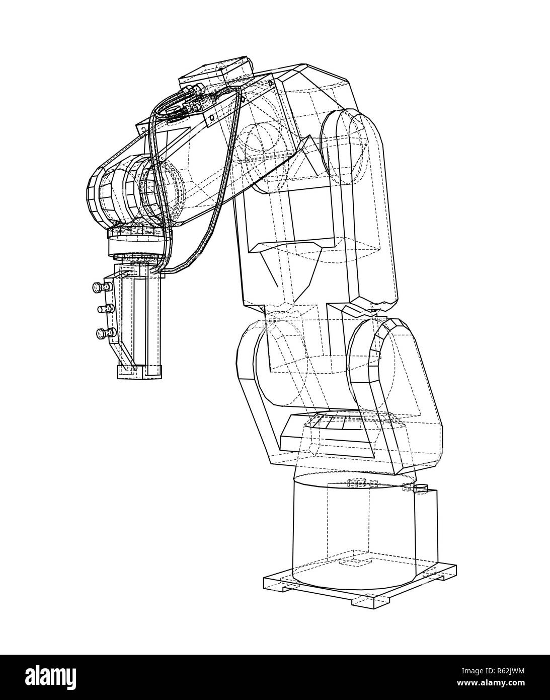 3D outline Robotic arm. 3d illustration Stock Photo - Alamy