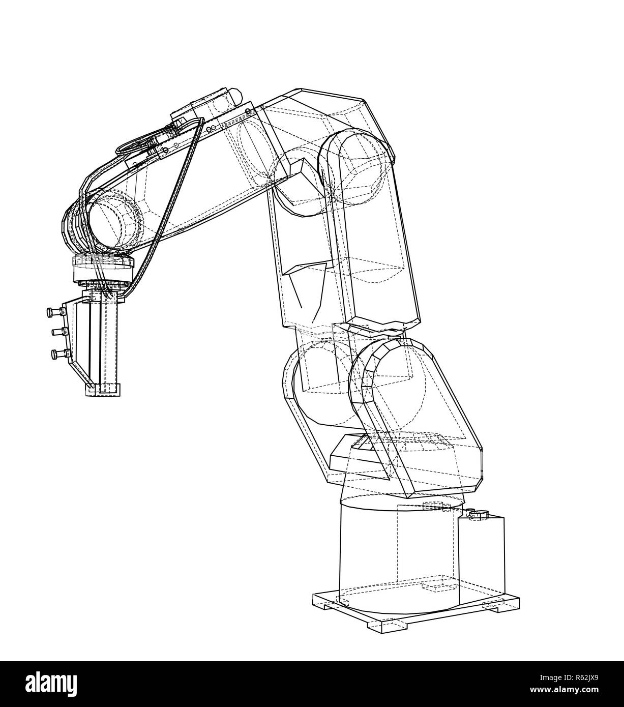 3D outline Robotic arm. 3d illustration Stock Photo - Alamy
