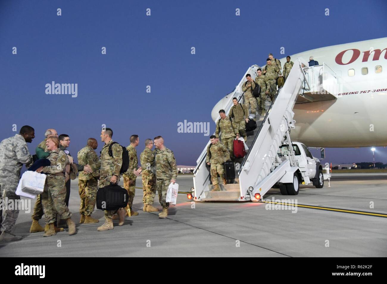 Members of the 117th Air Control Squadron, 165th Airlift Wing, return ...