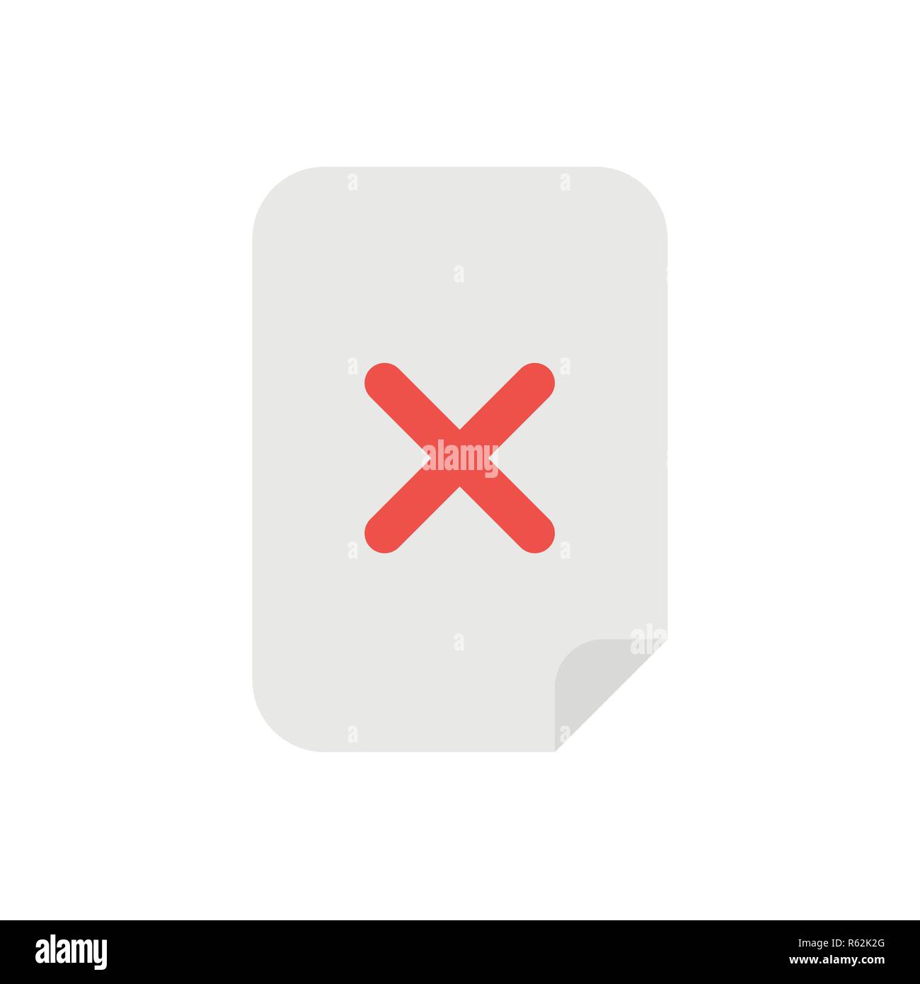 Vector illustration icon concept of paper with x mark Stock Vector ...