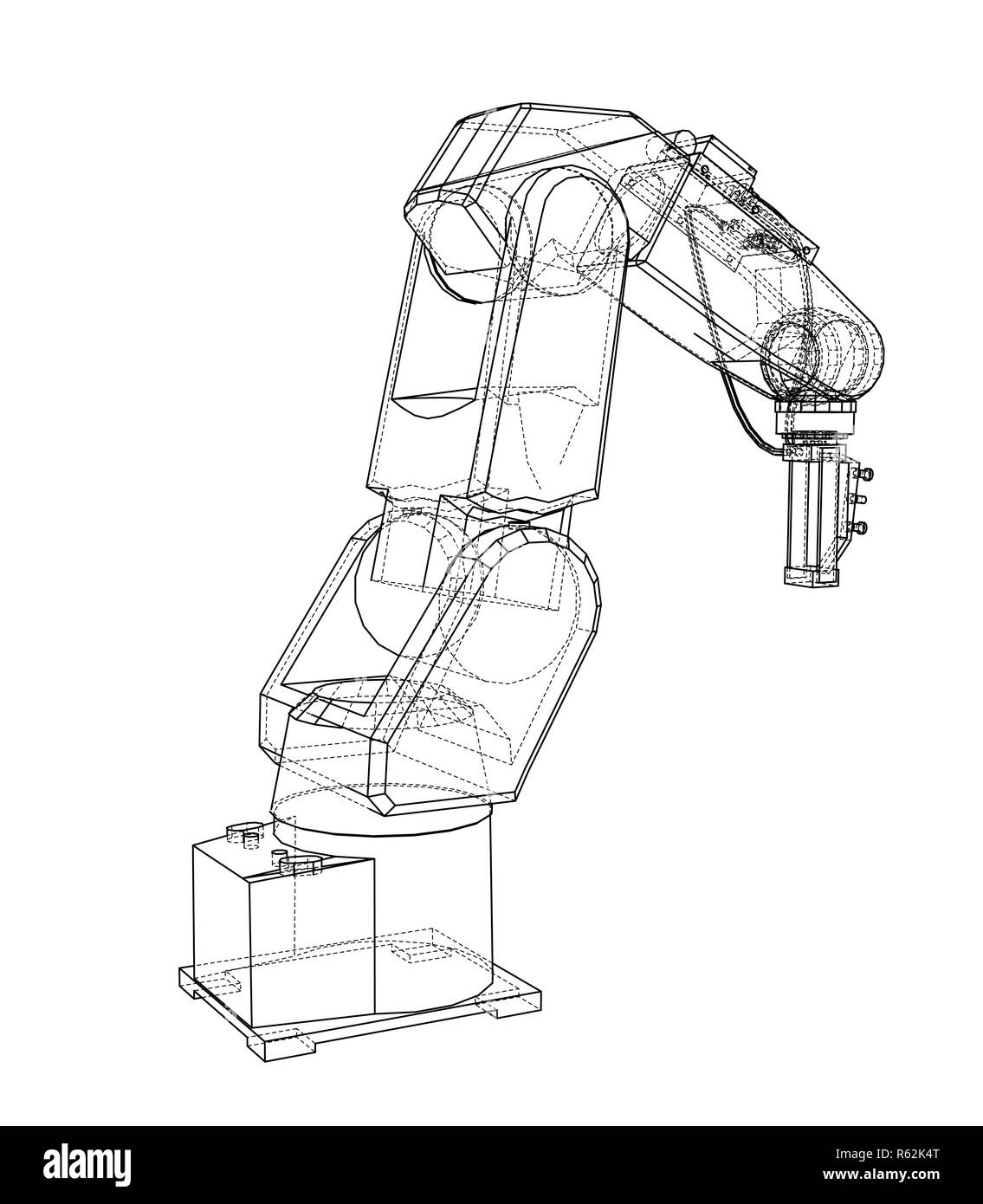 3D outline Robotic arm. 3d illustration Stock Photo - Alamy